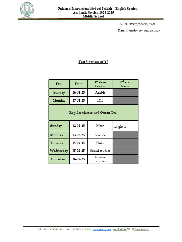 Year 7 Test 3 Outline 2024-2025 | PDF