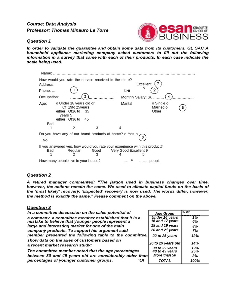 Data Analysis Exercises | PDF | Mean | Quartile