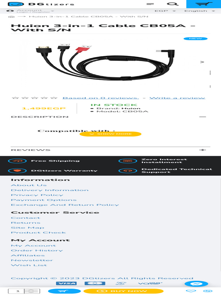 Huion 3-In-1 Cable CB05A - With SN - CB05A DGtizers | PDF