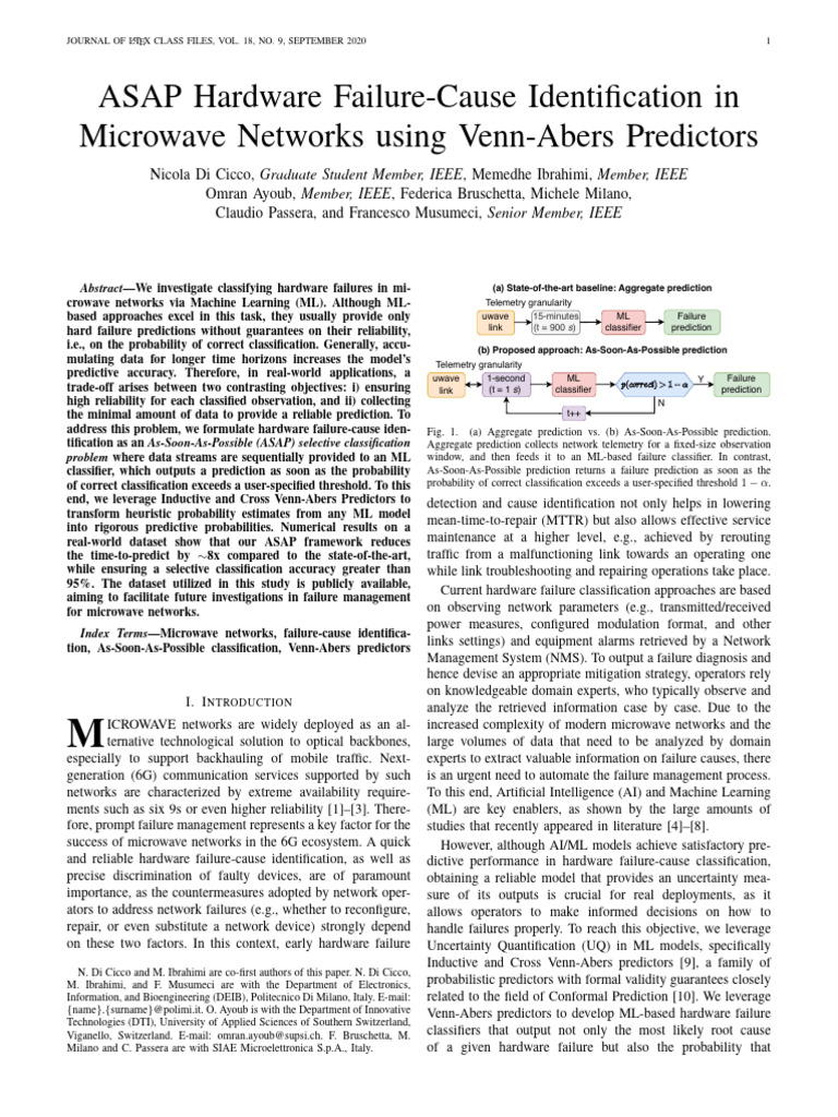 ASAP Failure Detection in Microwave Networks | PDF | Machine Learning | Statistical Classification