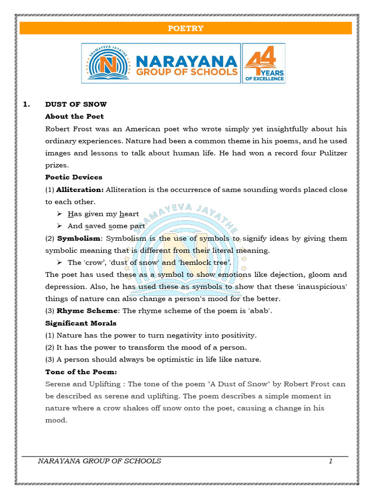 Analysis of Robert Frost's Poems | PDF | Poetry | Poetics