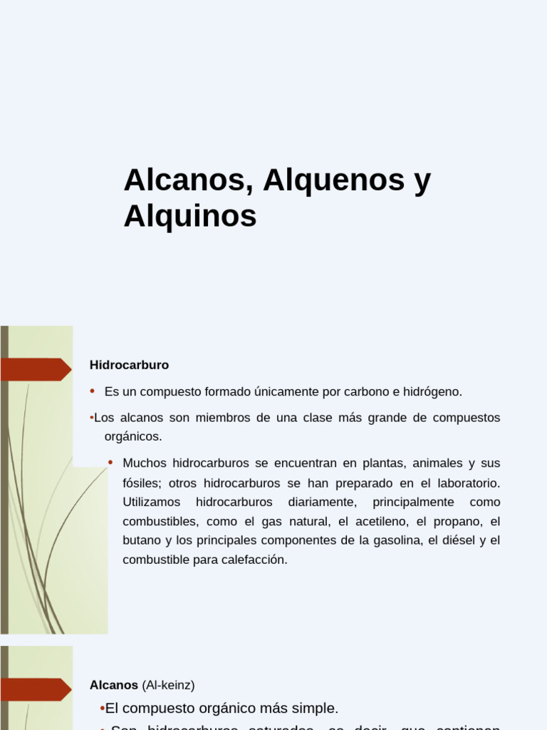 Propiedades y Usos de Alcanos, Alquenos y Alquinos | PDF ...