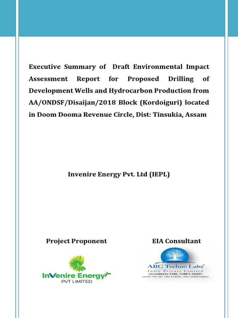 Executive Summary - IEPL Disaijan - English - Revised | PDF | Earth ...