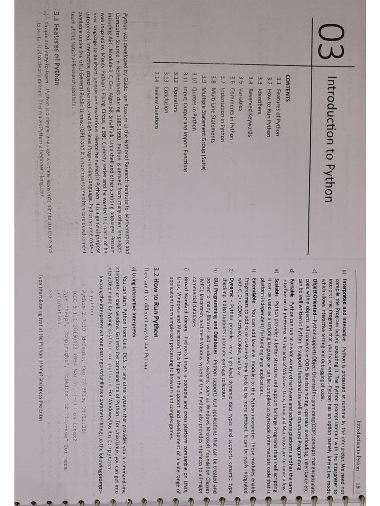 UNIT 1 NOTES PYTHON PROGRAMMING | PDF UNIT 1 NOTES PYTHON PROGRAMMING | PDF