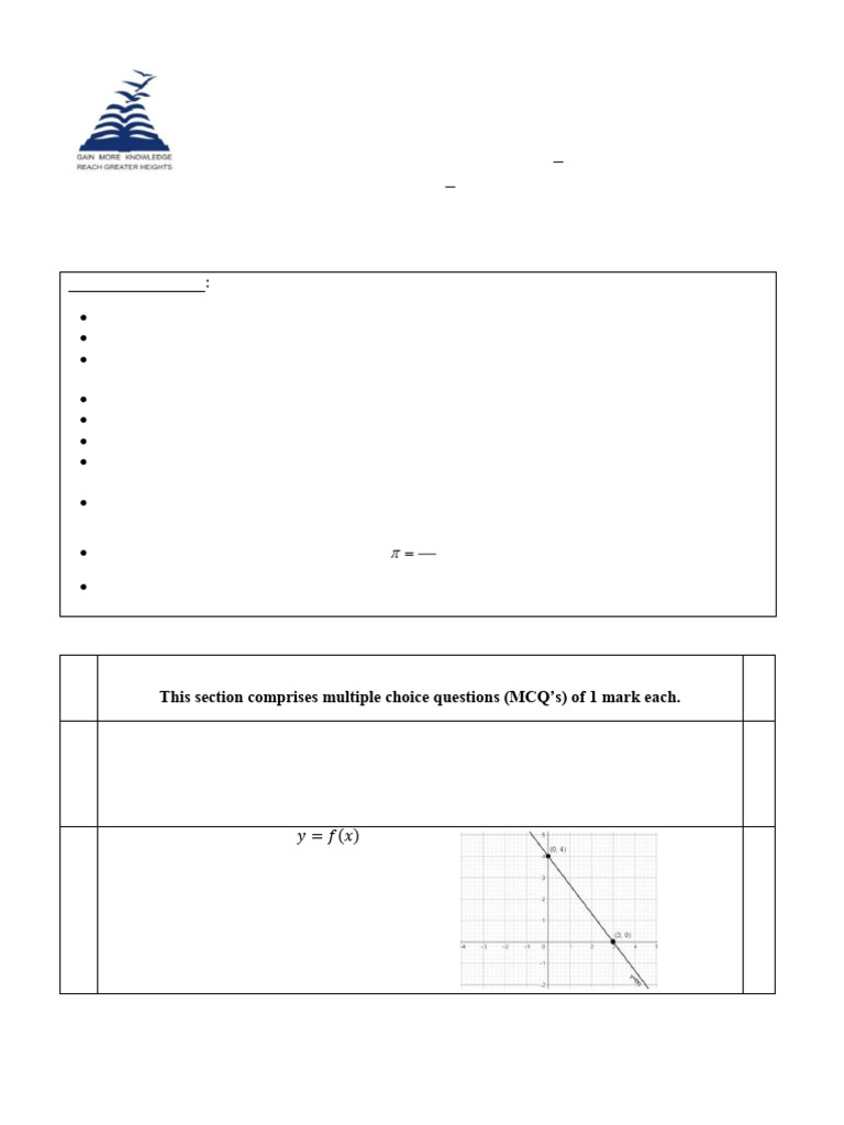 GRADE_10(STD)-PB2- QP_23-24 | PDF | Circle | Area