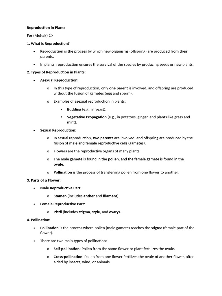 Reproduction in Plants | PDF | Plant Reproduction | Flowers