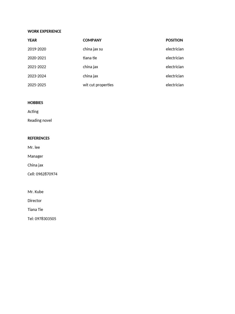 Work Experience | PDF