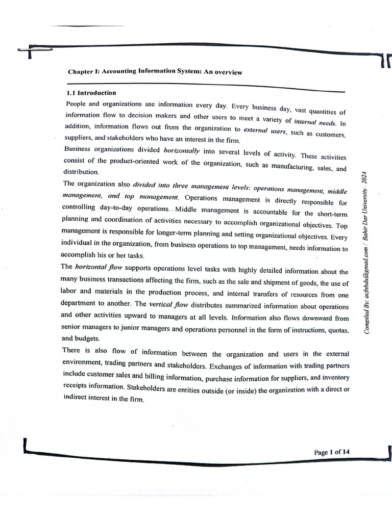 Accounting Information System Chapter 1 | PDF