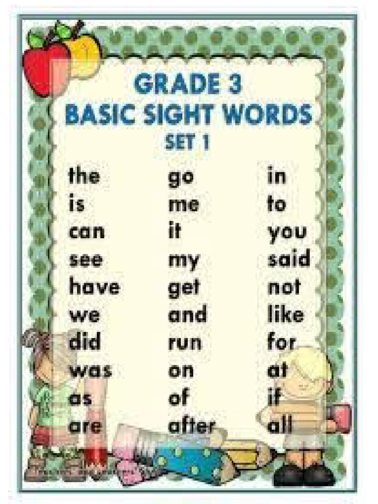 Basic Sight Words | PDF