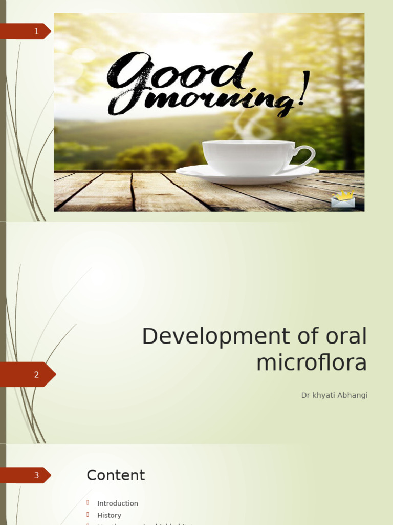 Development of Oral Microflora Overview | PDF | Biology | Microbiology