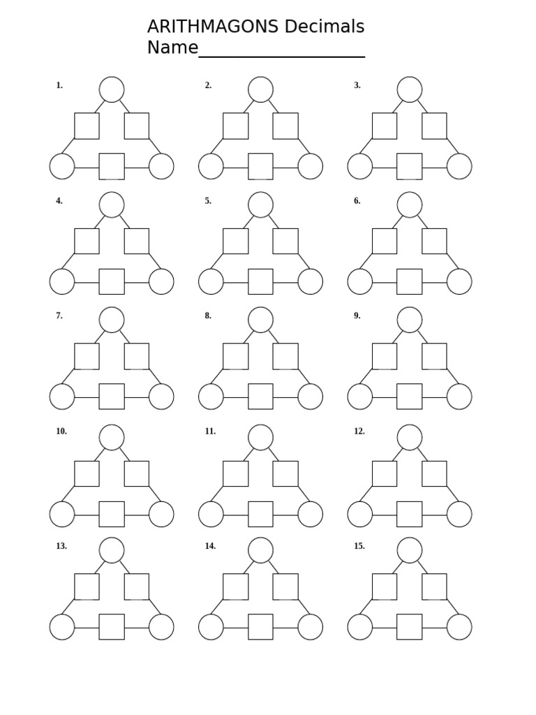 Arithmagon Blank Decimals | PDF