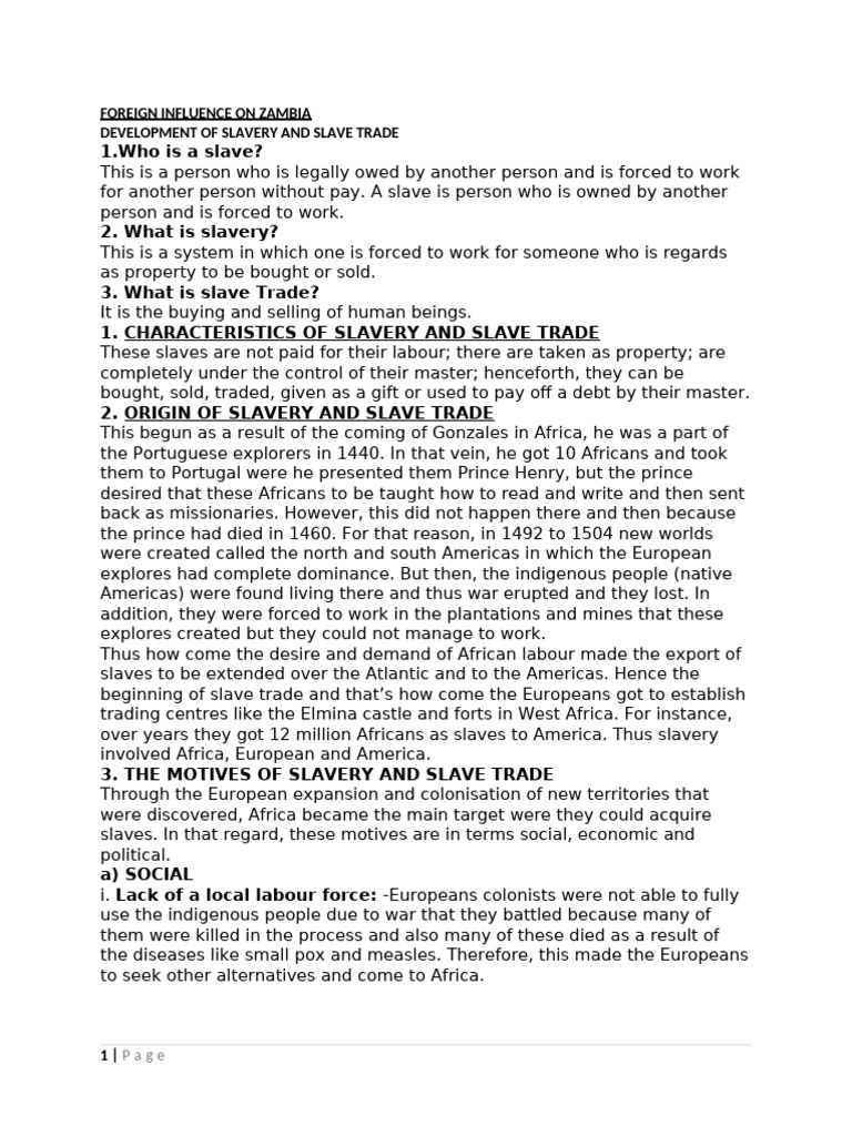 Social Studies-History g9 Notes | PDF | Abolitionism | Slavery