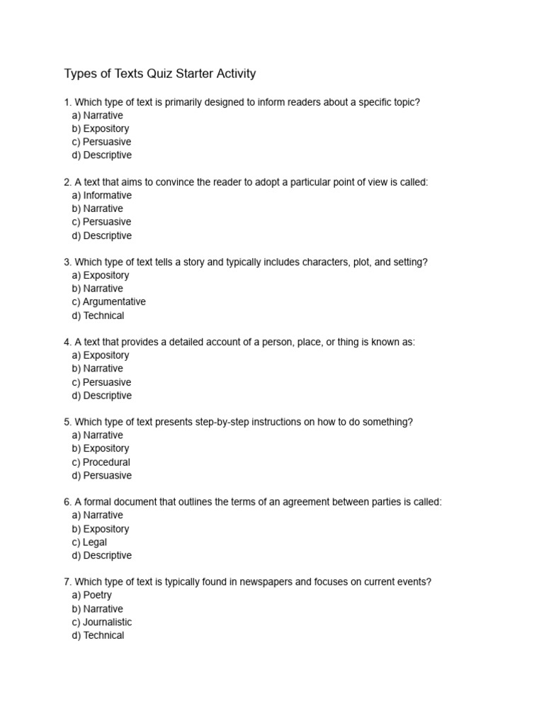Quiz 1 - Starter Activity - Docx | PDF
