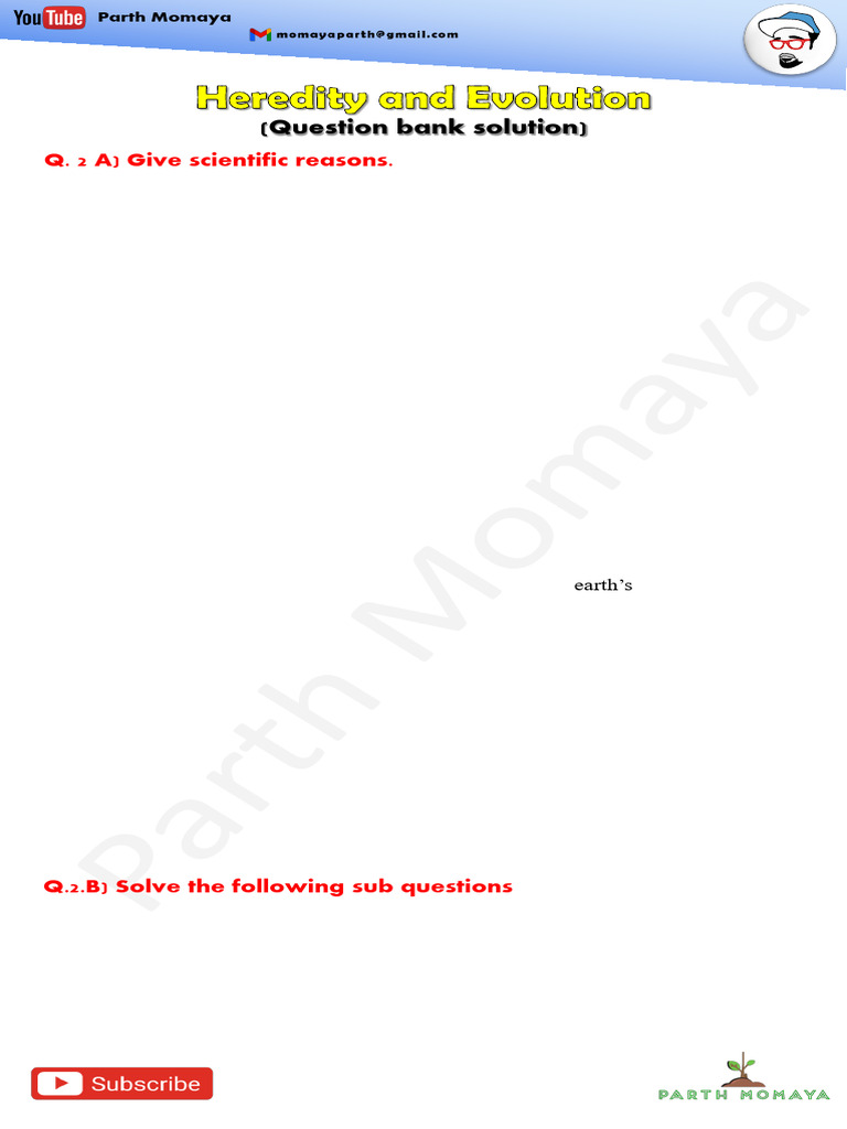 Heredity and Evolution + Life Processes 1 Question Bank Solutions | PDF ...