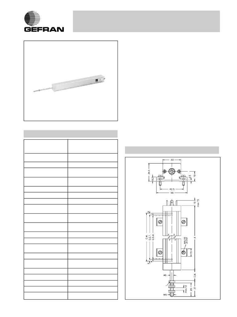2-Position Linéaire GEFRAN Série LT | PDF | Electrical Connector | Electrical Engineering