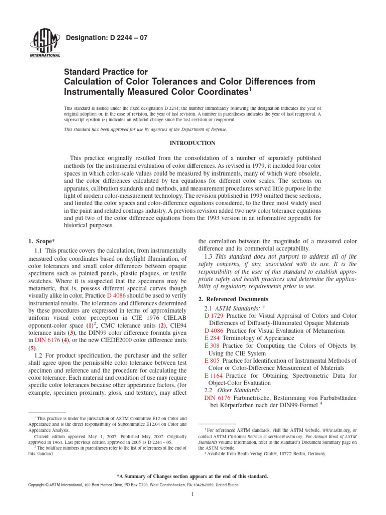 Astm D2244-2007 | PDF | Color | Electromagnetic Spectrum