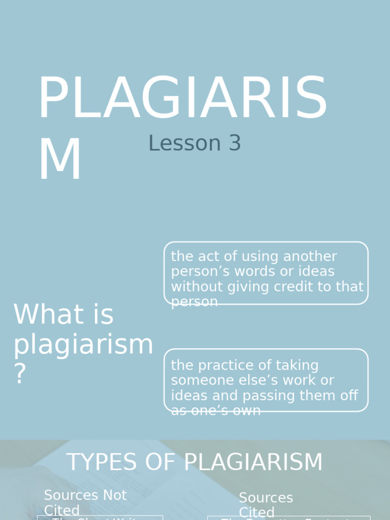 MIL Lesson-3 Plagiarism | PDF | Plagiarism | Citation