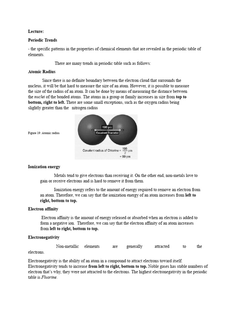 Lecture 6 Periodic Trends | PDF | Periodic Table | Atoms