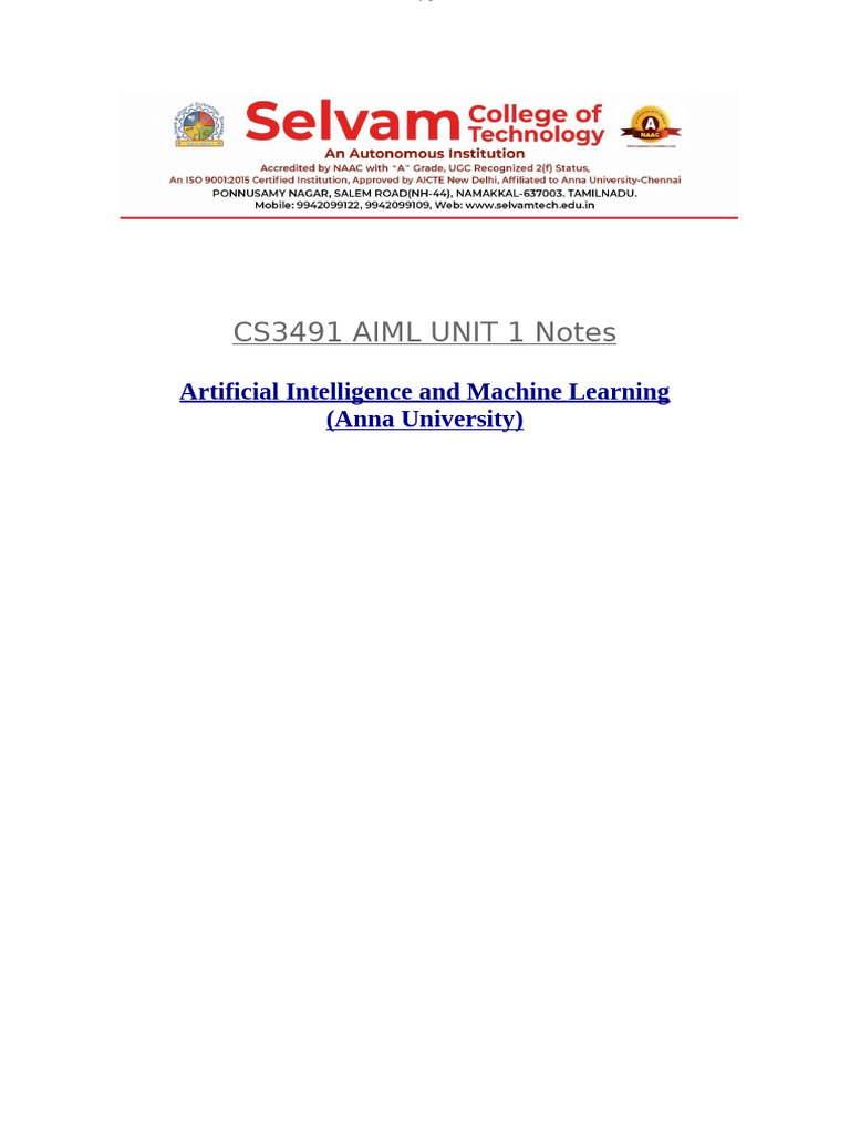 Artificial-intelligence-UNIT 1-Notes | PDF | Artificial Intelligence ...