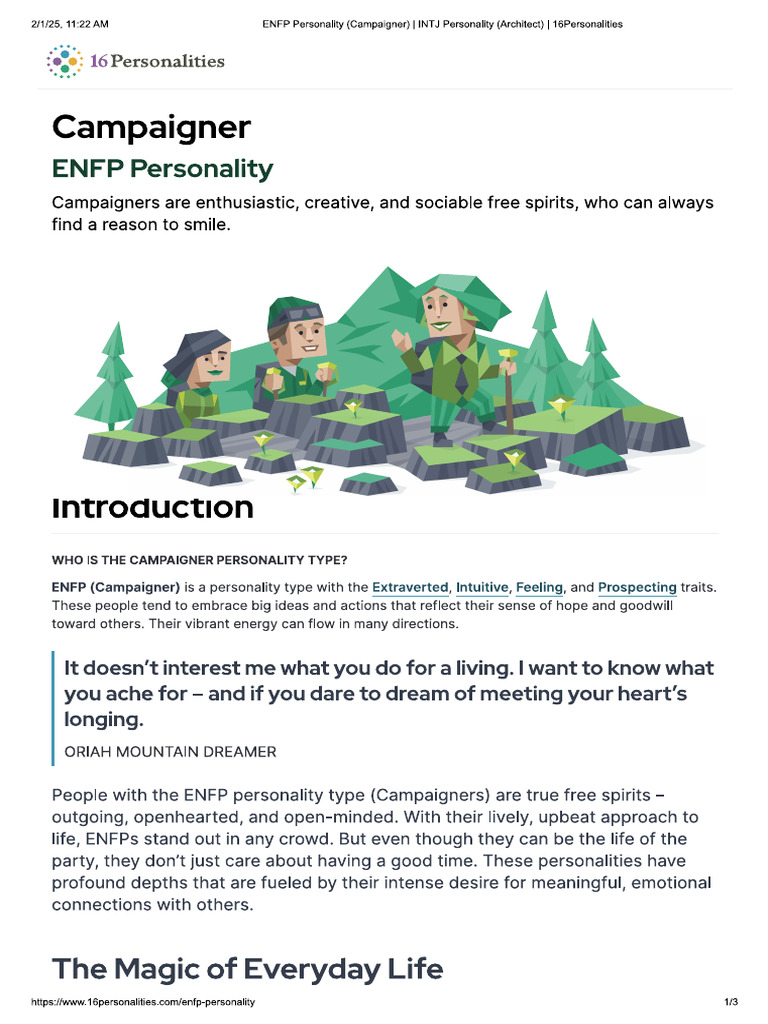 MBTI - ENFP | PDF