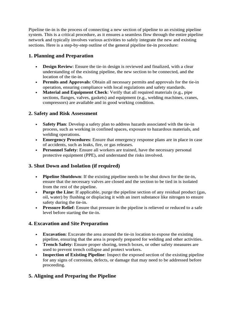 Pipeline Tie in | PDF | Welding | Construction