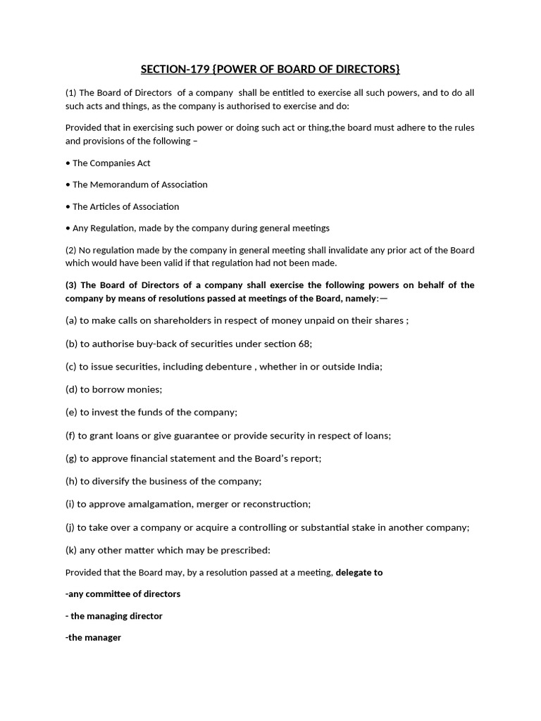Board Powers & Responsibilities | PDF | Banks | Board Of Directors