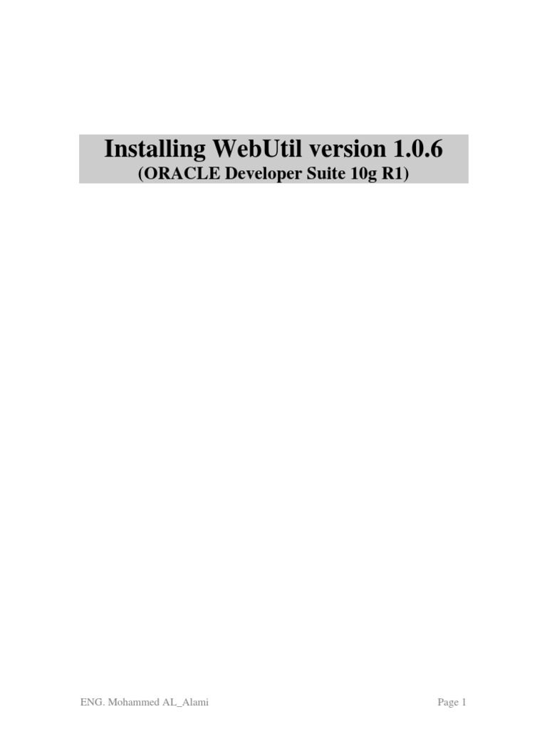 Installing Webutil Pdf Java Programming Language Directory Computing
