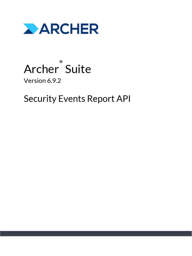 Archer Security Events API | PDF | Json | Trademark