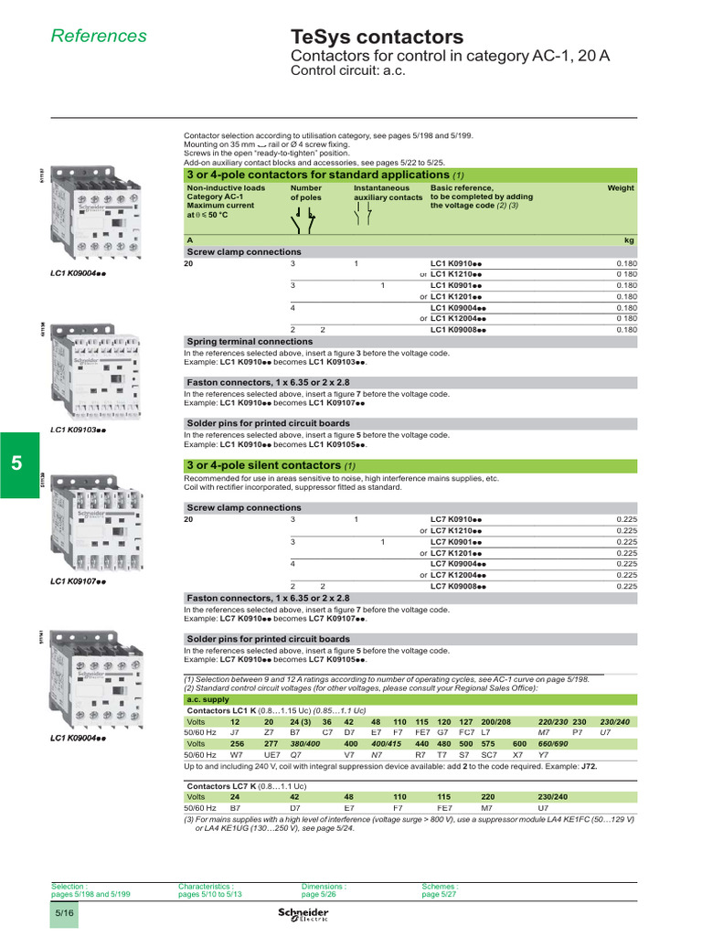 Schneider Contactor Catalogue 17 | PDF