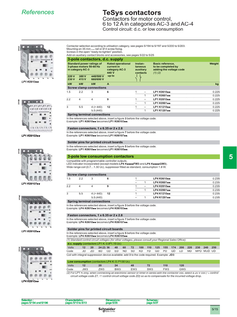 Schneider Contactor Catalogue 16 | PDF | Components | Electronic ...