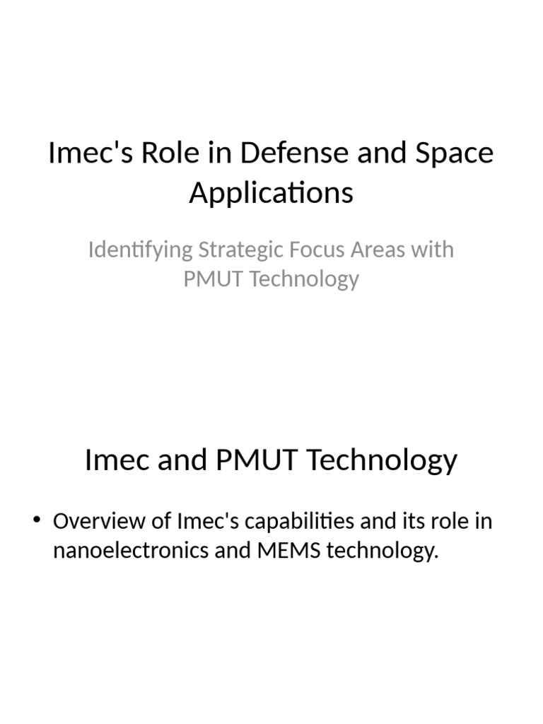 Imec Defense Space Strategy v2 | PDF