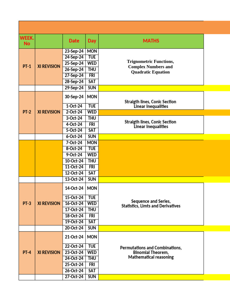 II PUC AND CBSE +2 PCMB TOPPERS REVISION SCHEDULE 2024-25 (2) | PDF ...