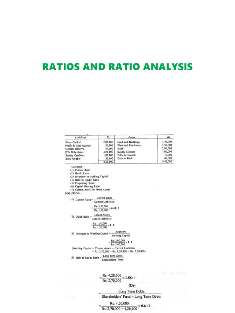 Ratio Analysis Examples | PDF