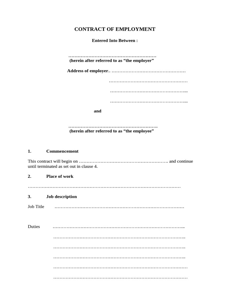 Bcea - Contract of Employment | PDF | Parental Leave | Employment