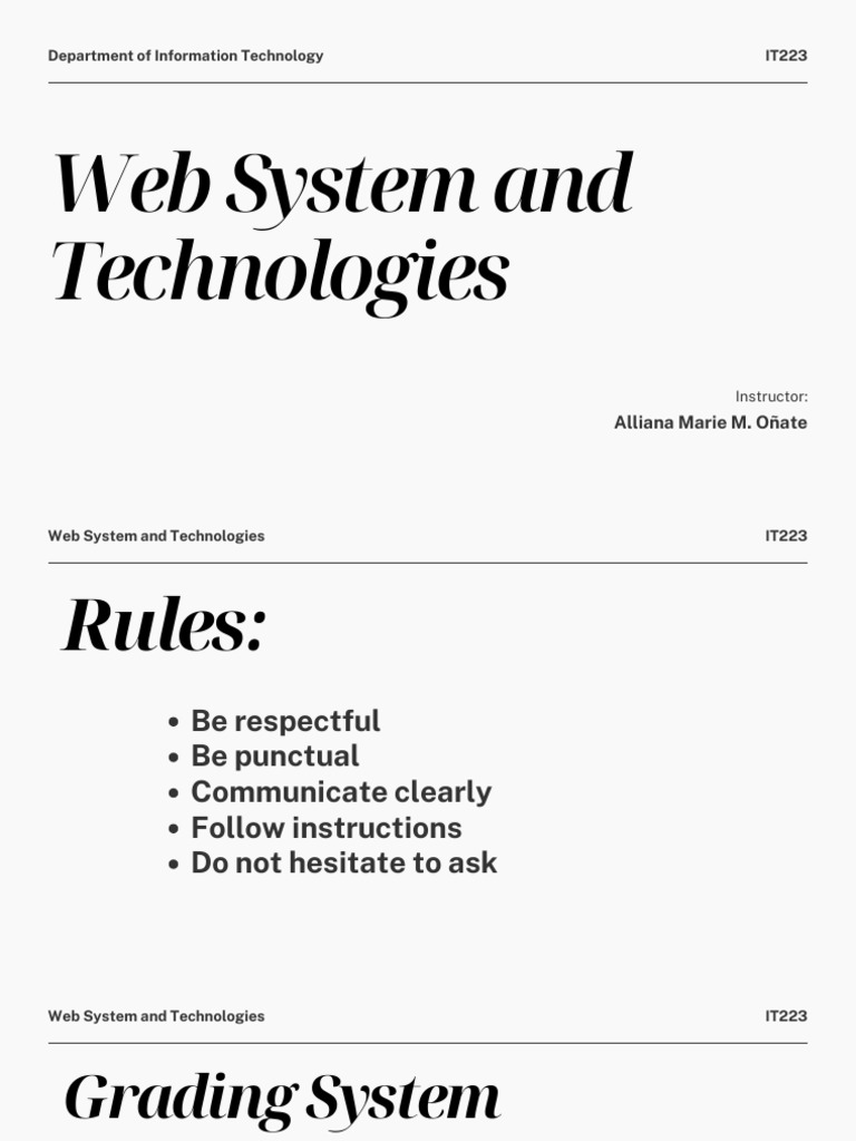 Web System Technologies Overview IT223 | PDF | World Wide Web ...