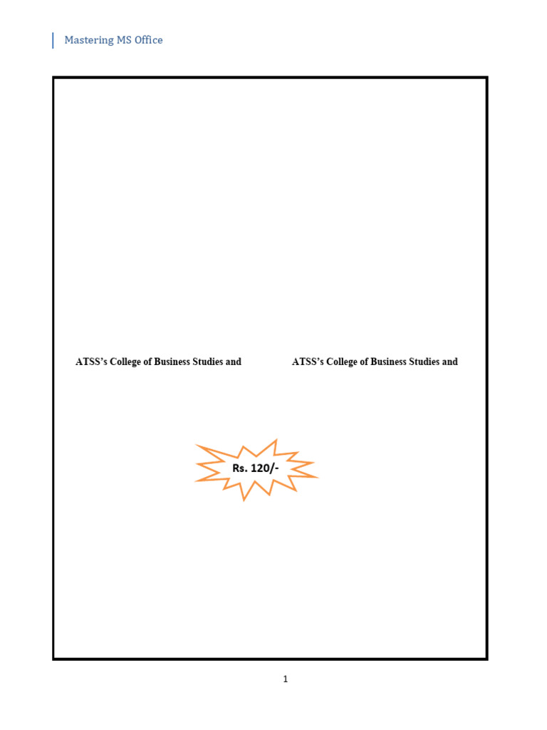 Mastering MS Office | PDF | Microsoft Excel | Microsoft Word