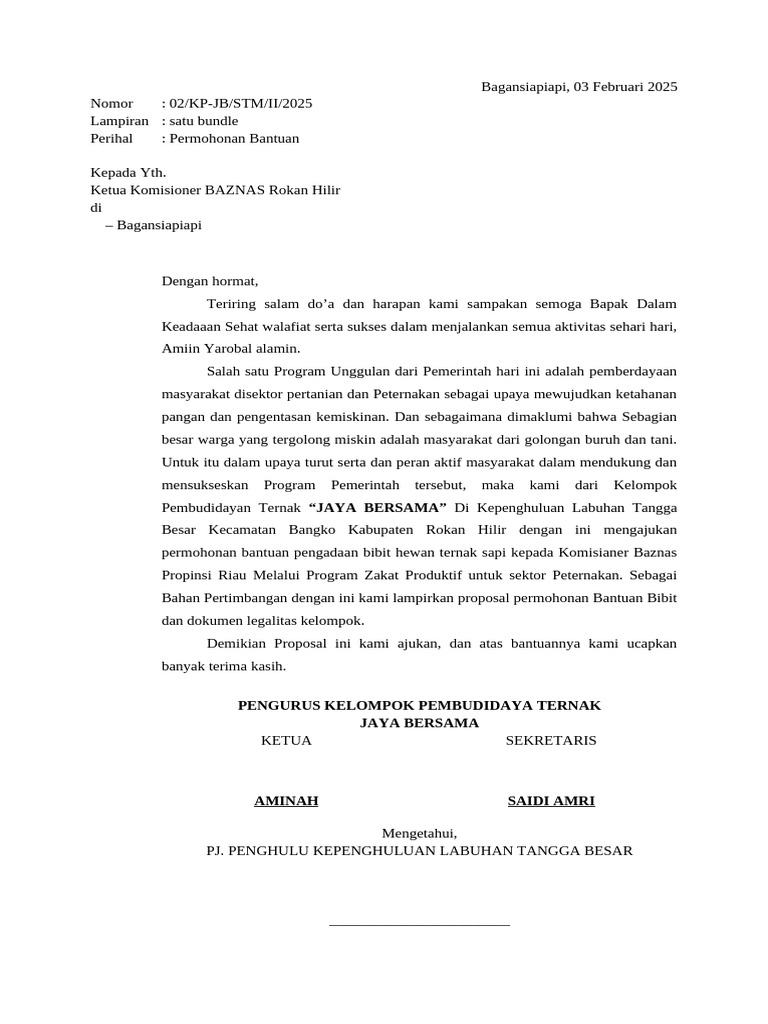 proposal permohonan | PDF