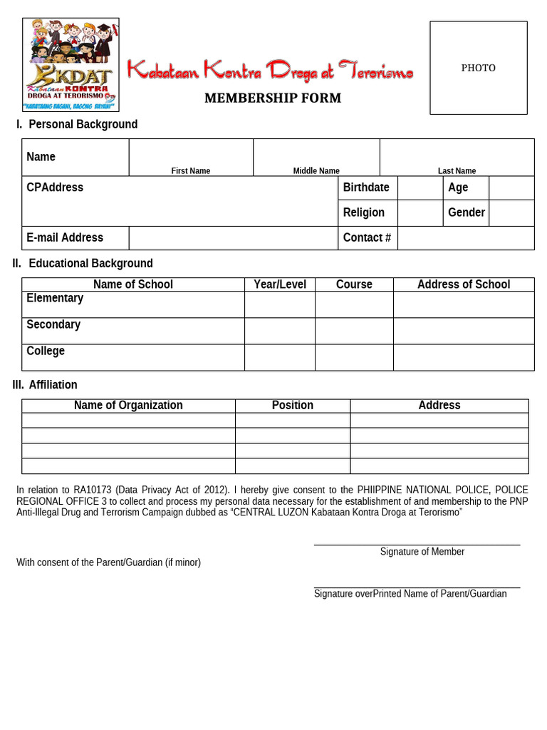 KKDAT Membership Form 2 | PDF