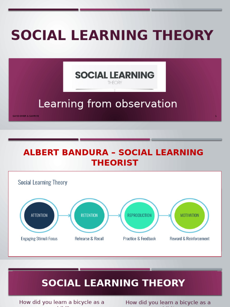 Social Learning Theory Presentation | PDF | Behavioural Sciences ...