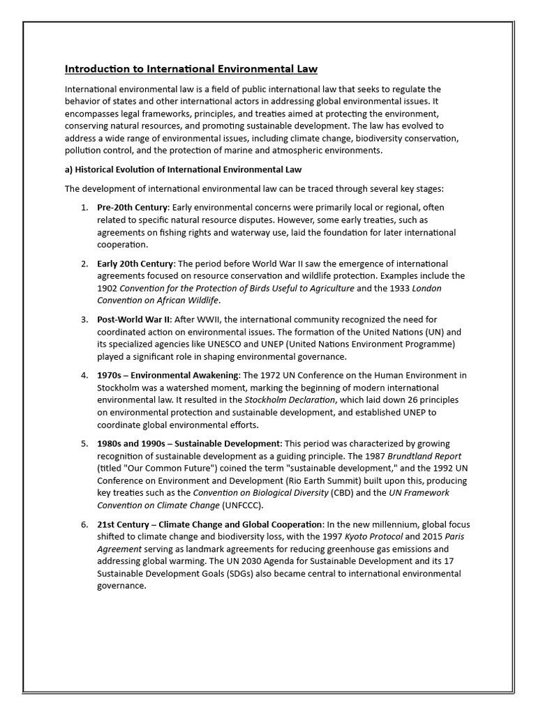 International Environmental Law | PDF | Environmental Law | Sustainability