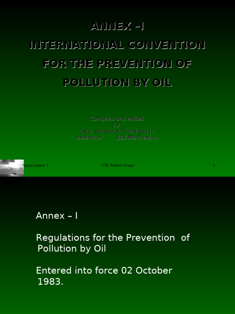MARPOL-ANNEX-I | PDF | Oil Tanker