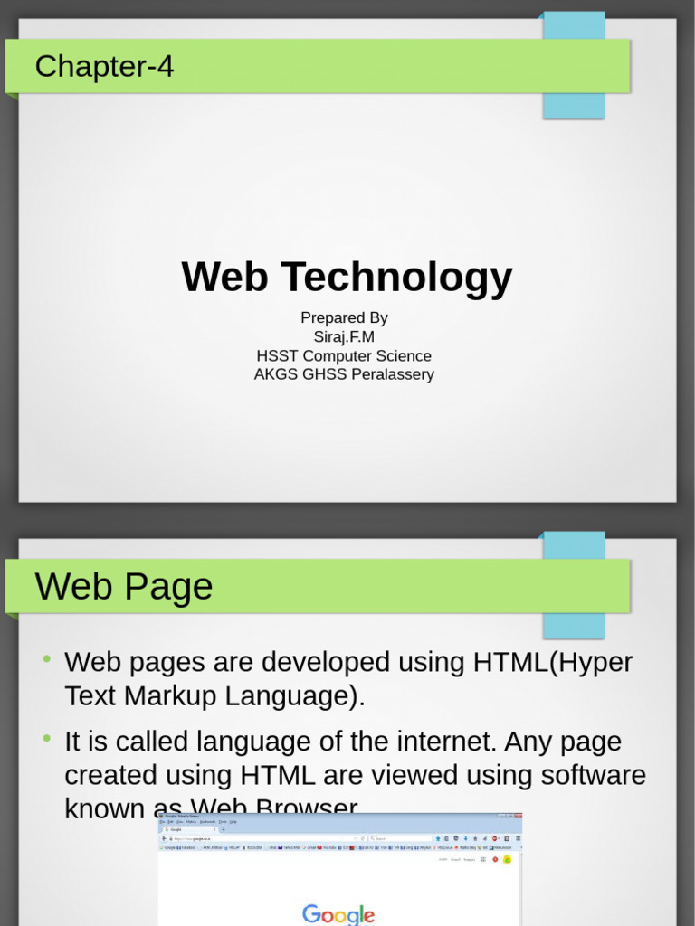 Hsslive Xii Cs Chapter 4 Web Technology | PDF | Dynamic Web Page | World Wide Web