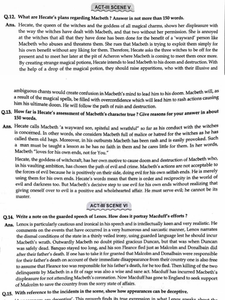 Hecate's Manipulation of Macbeth | PDF | Macbeth | Shakespearean Tragedies