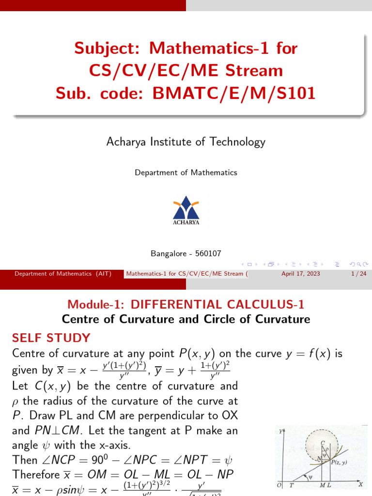 MODULE 1 - Calculus - Part 3 - Presentation | PDF | Curvature ...