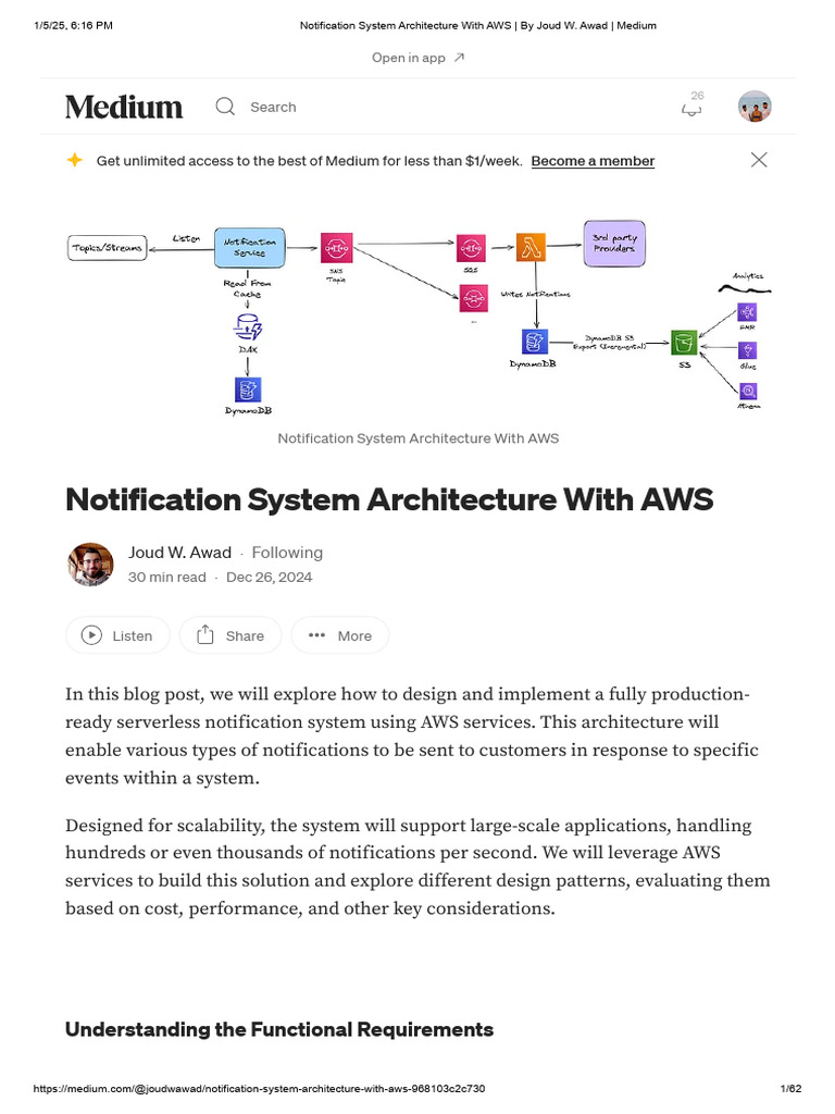 AWS Notification System Design | PDF | Databases | Scalability