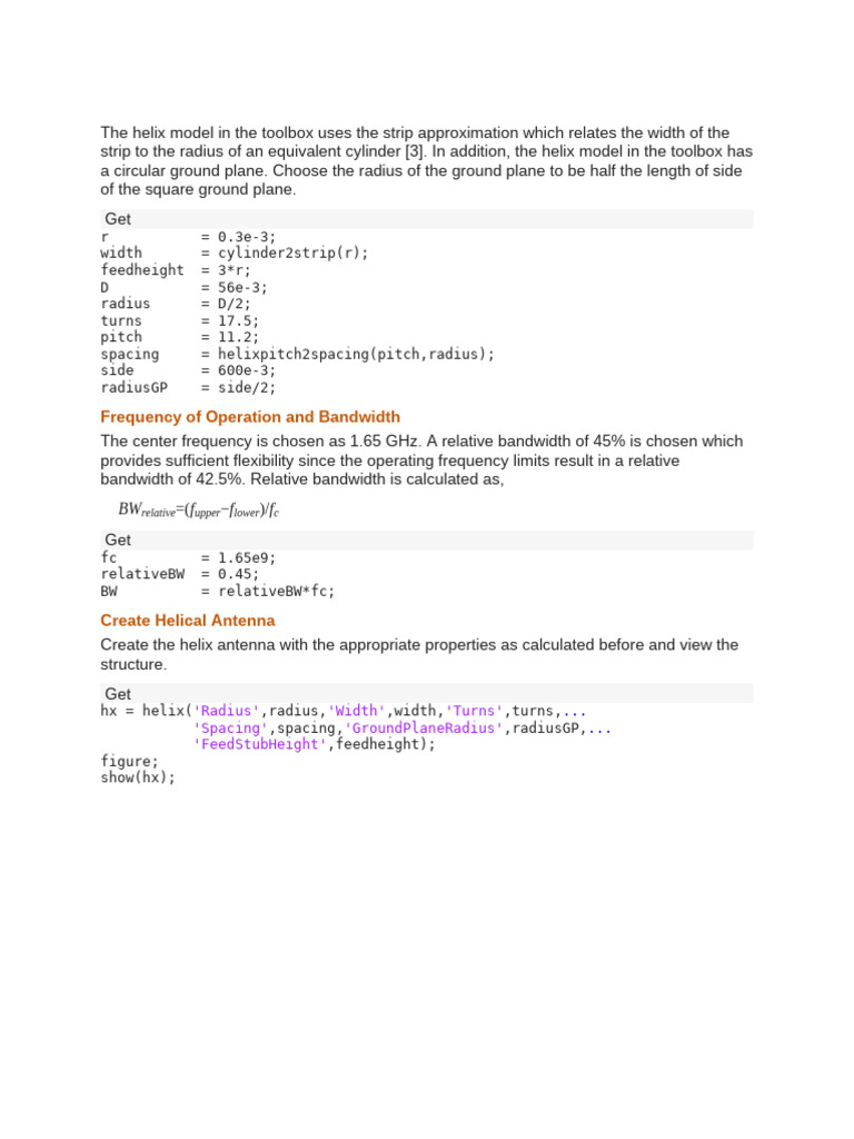 The Helix Model in The Toolbox Uses The Strip Approximation Which ...