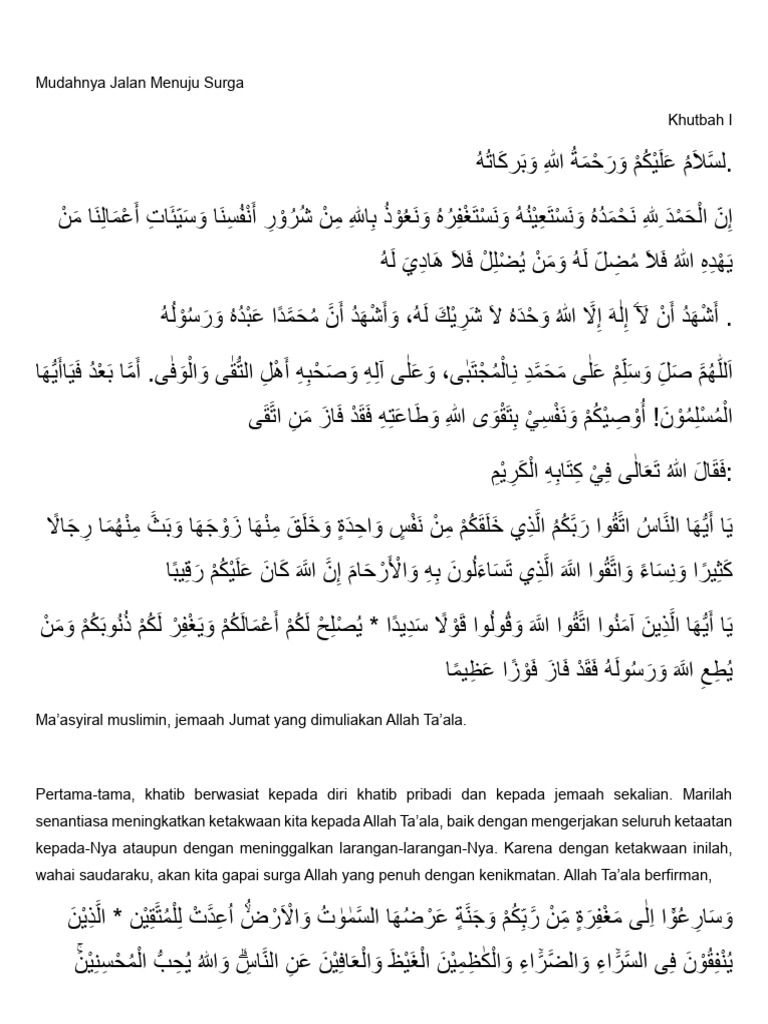 Mudahnya Jalan Menuju Surga | PDF