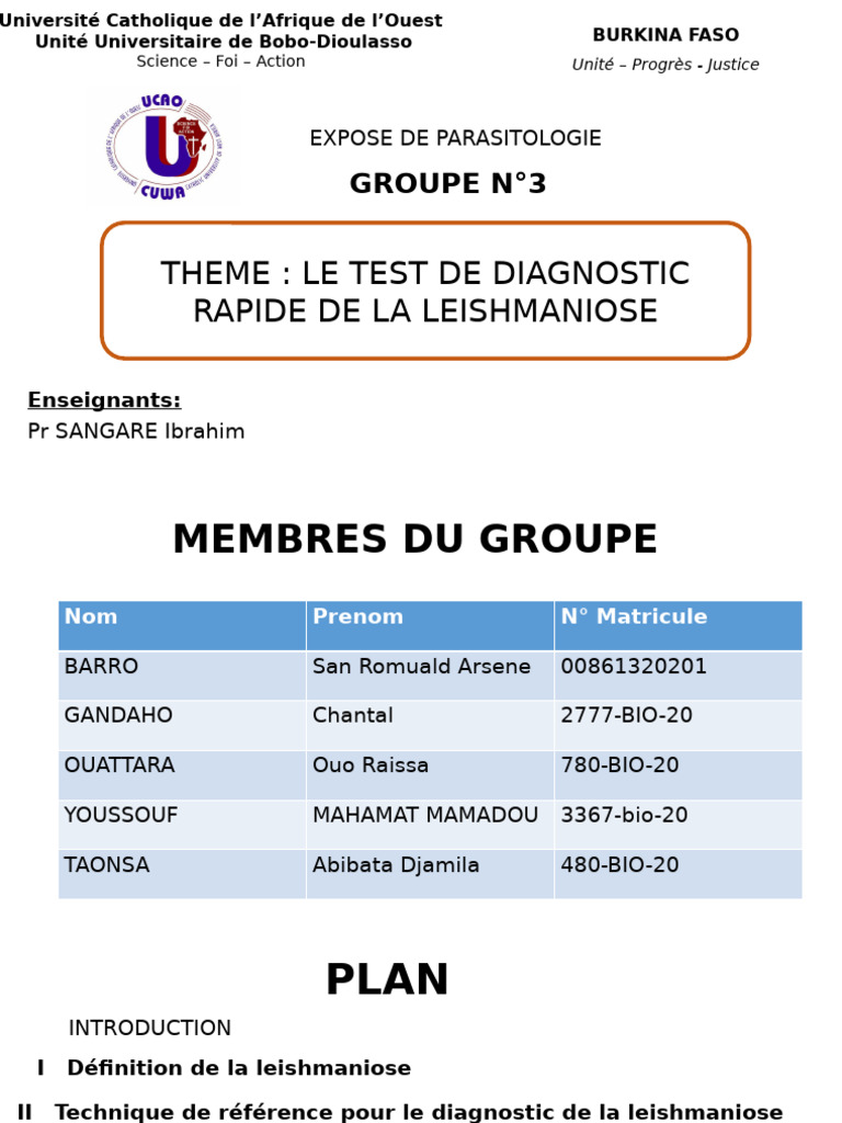 Expose de Parasitologie Grp3 2023 | PDF | Immunologie | Médecine clinique