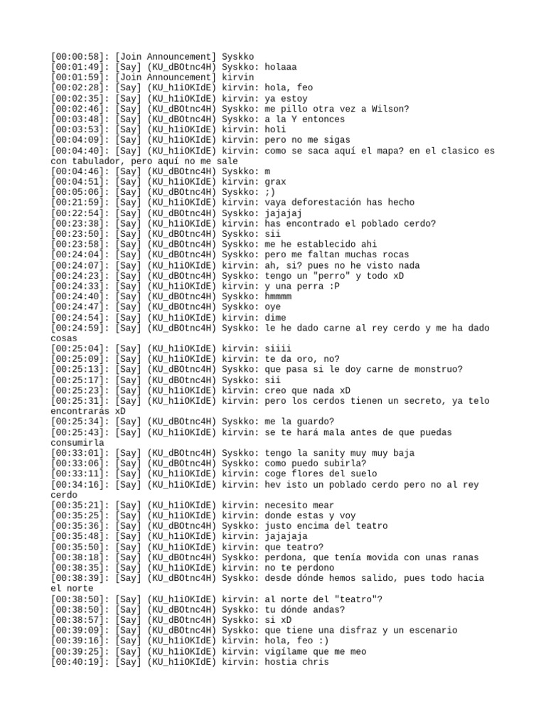 Caves Server Chat Log | PDF
