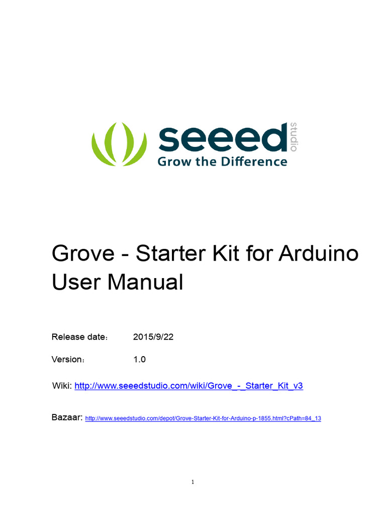 Grove Starter Kit Guide | PDF | Arduino | Sensor